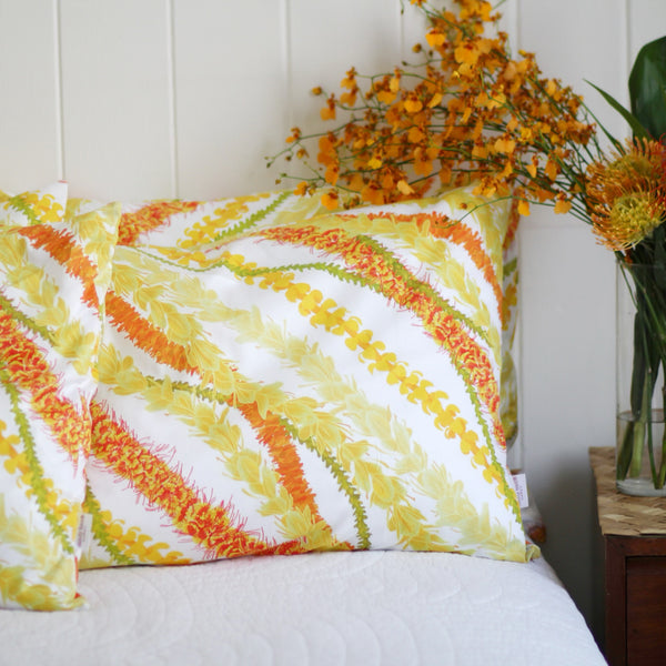 Lei Pua Kenikeni, Ginger, ‘Ilima, Pakalana, Ohai Ali‘i Standard Pillow ...