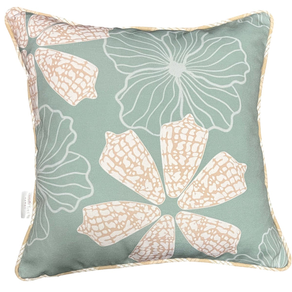 Hau & Cone Shell Pillow Cover - SandyFeetHawaii